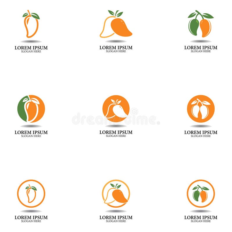 Mango in Flat Style. Mango Vector Logo Stock Vector - Illustration of ...
