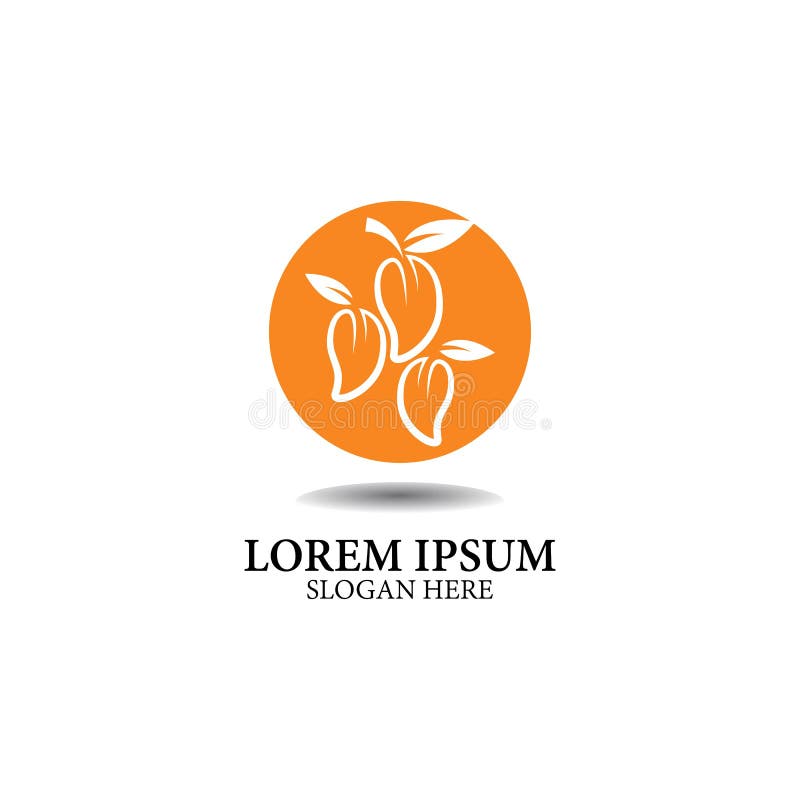 Mango in Flat Style. Mango Vector Logo Stock Vector - Illustration of ...