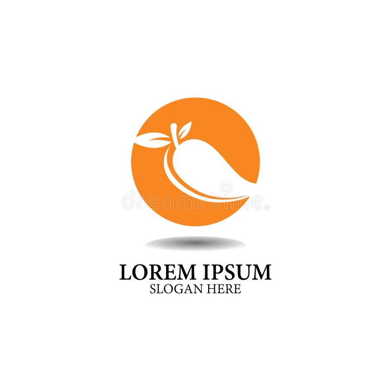 Mango in Flat Style. Mango Vector Logo Stock Vector - Illustration of ...