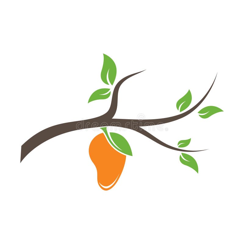 Mango in Flat Style. Mango Vector Logo Stock Vector - Illustration of ...