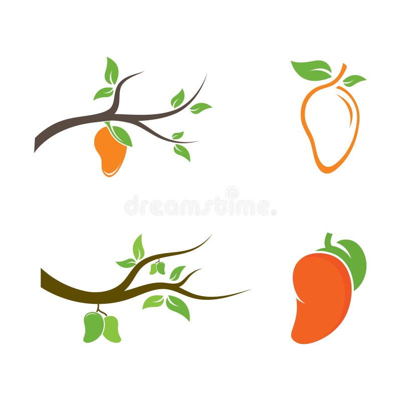 Mango in Flat Style. Mango Vector Logo Stock Vector - Illustration of ...
