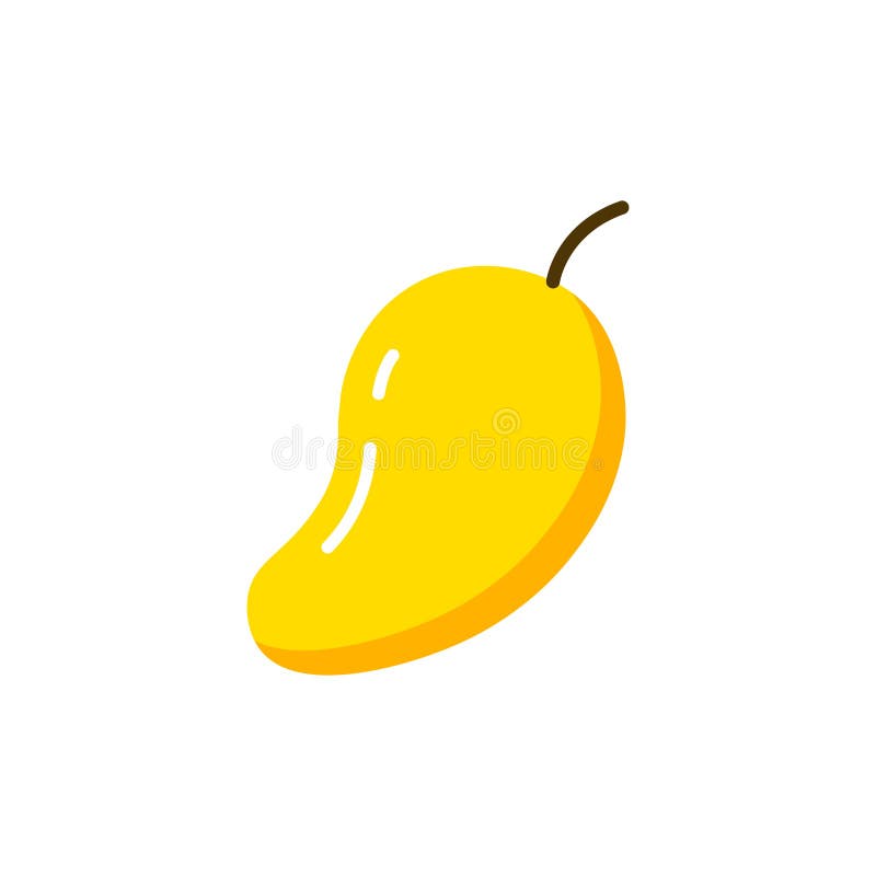 Mango Flat Vector Fruit Icon. Simple Label Cartoon Mango Line Design ...