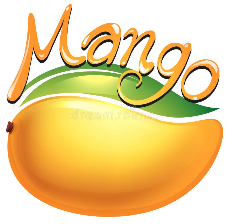 Mango food label on white stock vector. Illustration of food - 56726000