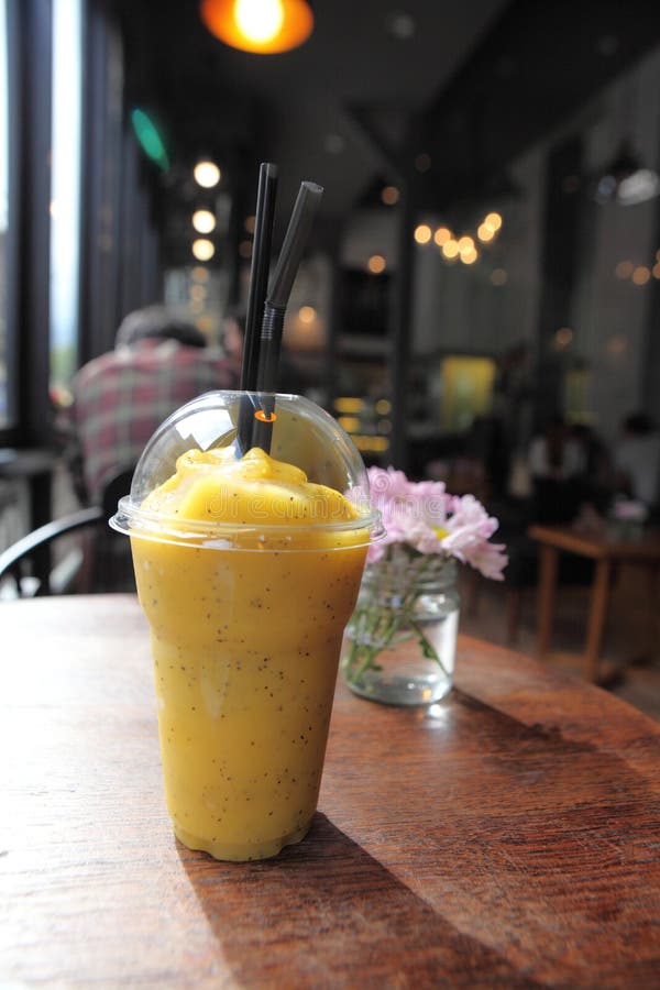 Mango frappe juice stock image. Image of orange, beverage - 136989105