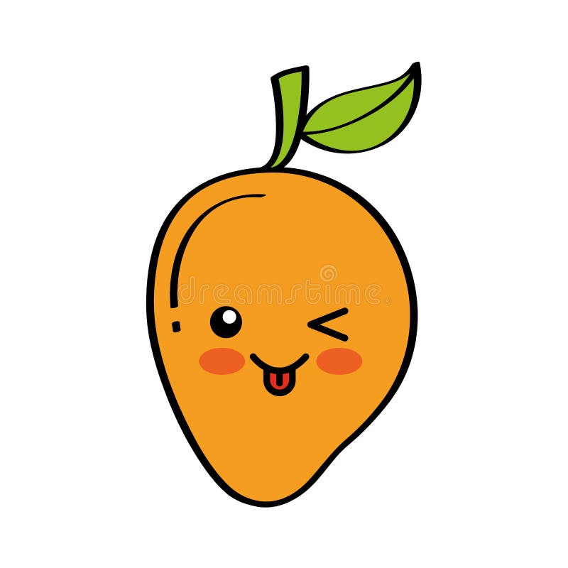 Mango Fresh Fruit Comic Character Stock Vector - Illustration of garden ...