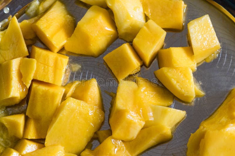 Mango Pieces Placed on a Plate Stock Image - Image of india, fruit ...