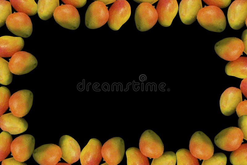 Mango Fruit Frame Black Background Stock Photos - Free & Royalty-Free ...