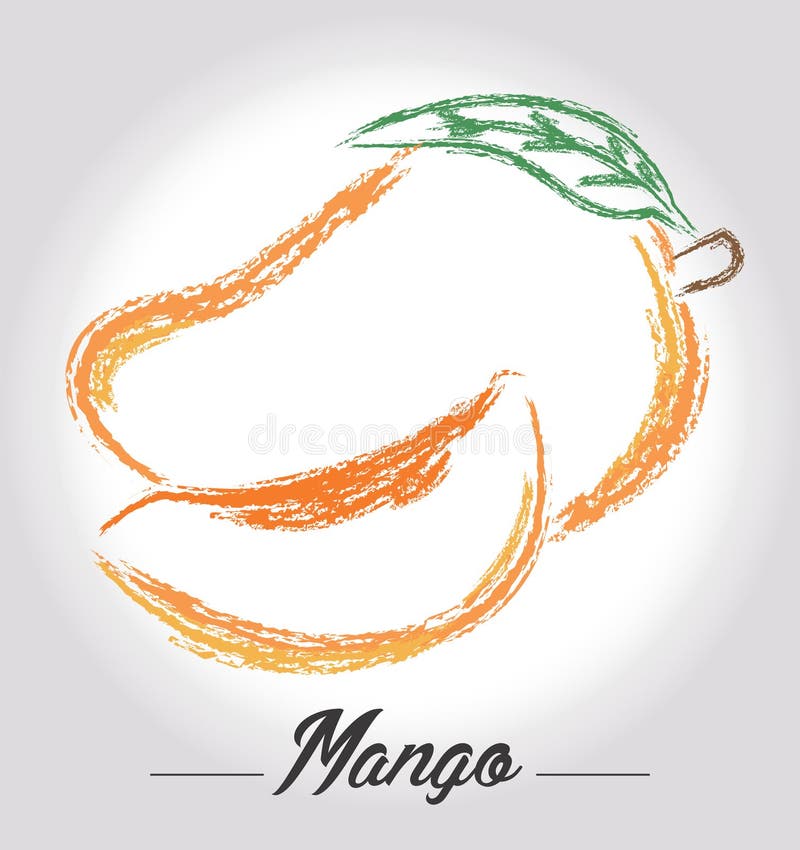 Mango Fruit Hand-drawn Sketch, Icon, Logo. Stock Vector - Illustration ...