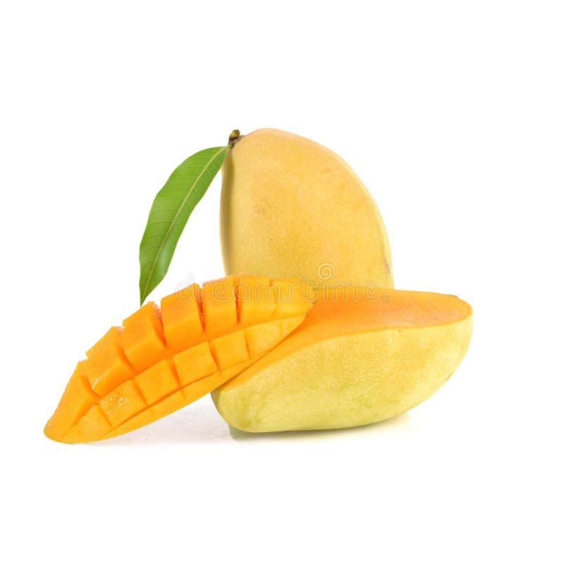 Mango Fruit Isolated on White Background Stock Image - Image of cube ...