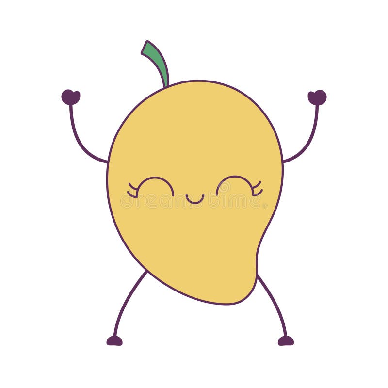 Mango kawaii fruit stock vector. Illustration of smile - 276960239