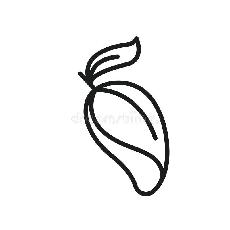 Mango Fruit Line Icon Logo Vector Concept Design Template Stock Vector ...