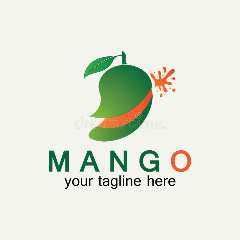 Mango Fruit Logo Vector Illustration Design Template. Mango in Flat ...