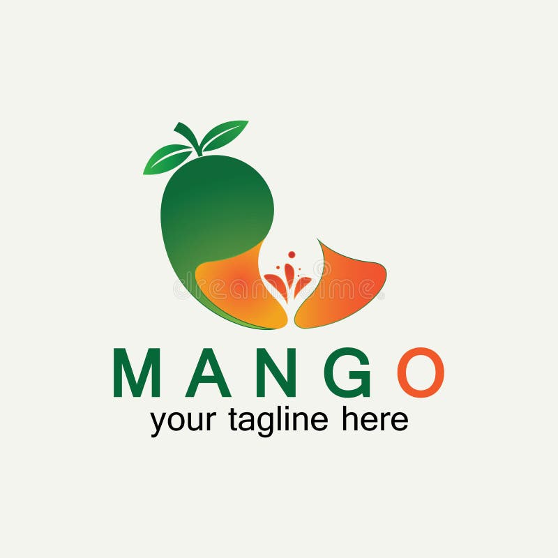 Mango Fruit Logo Vector Illustration Design Template. Mango in Flat ...