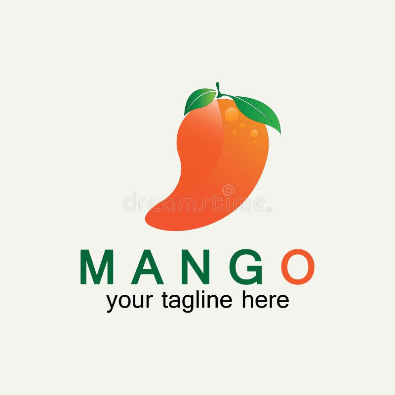 Mango Fruit Logo Vector Illustration Design Template. Mango in Flat ...