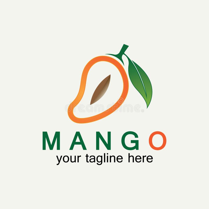 Mango Fruit Logo Vector Illustration Design Template. Mango in Flat ...