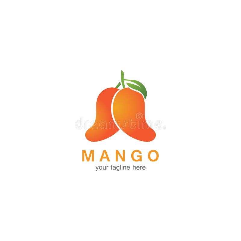 Mango Fruit Logo Vector Illustration Design Template. Mango in Flat ...