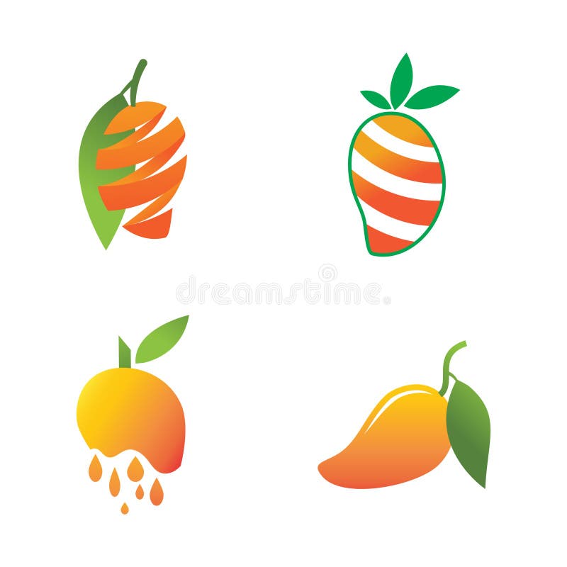 Mango Fruit Logo Vector and Symbol Design Stock Vector - Illustration ...
