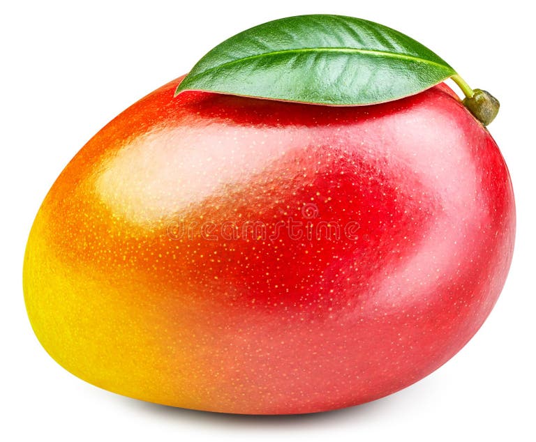 Mango Fruit with Mango Leaf Isolated on White Background Stock Image ...