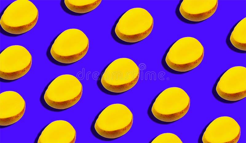 Mango Fruit on Blue Background, Wallpaper. Stock Photo - Image of ...