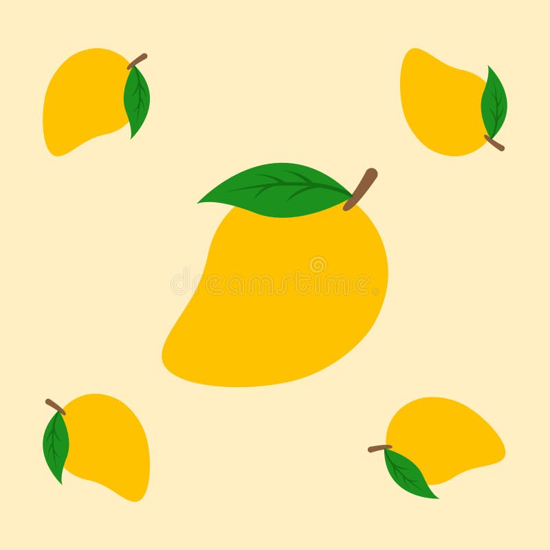 Mango Fruit Seamless for Pattern Fabric, Simple Mango Fruit Cute Repeat ...