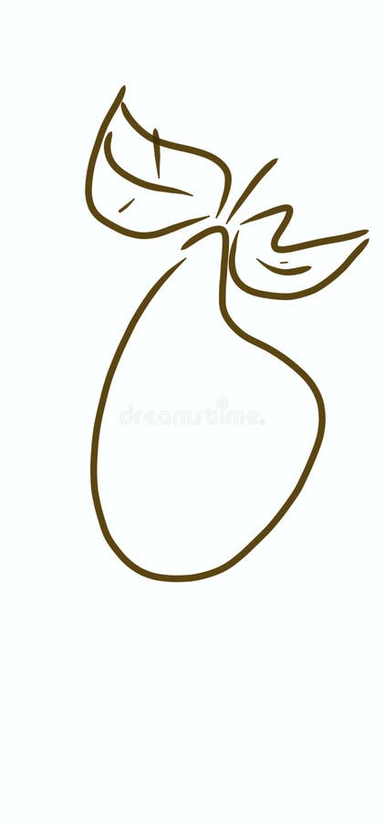 Mango Fruit Sketch without Color Stock Illustration - Illustration of ...