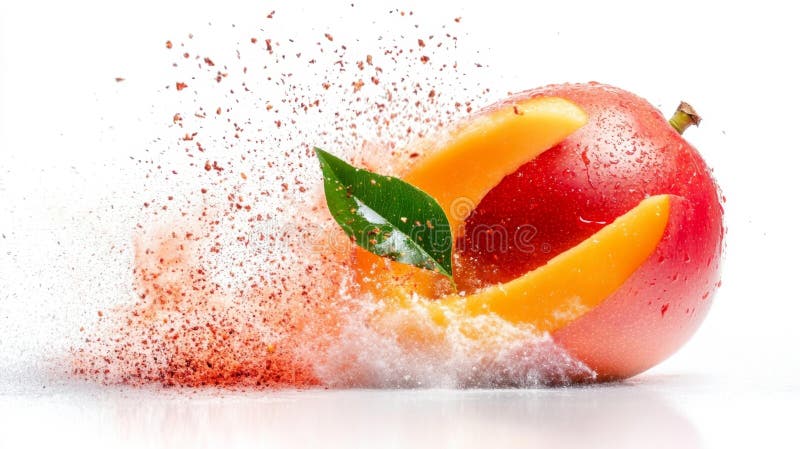 Mango Fruit Sliced and Exploding with Freshness and Juicy Pieces Stock ...