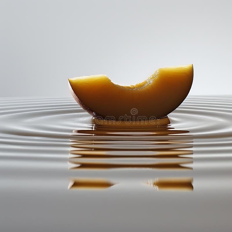 Mango Fruit Slices and Water Ripple on White Background Stock Photo ...