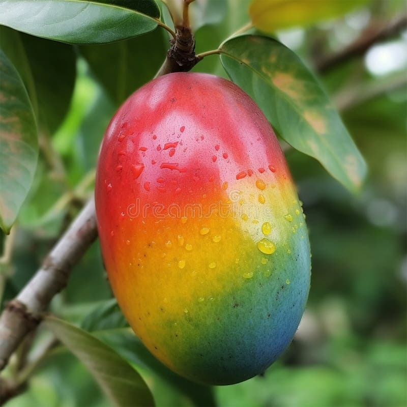 Mango Fruit on a Tree in the Garden . Generative Ai Stock Illustration ...