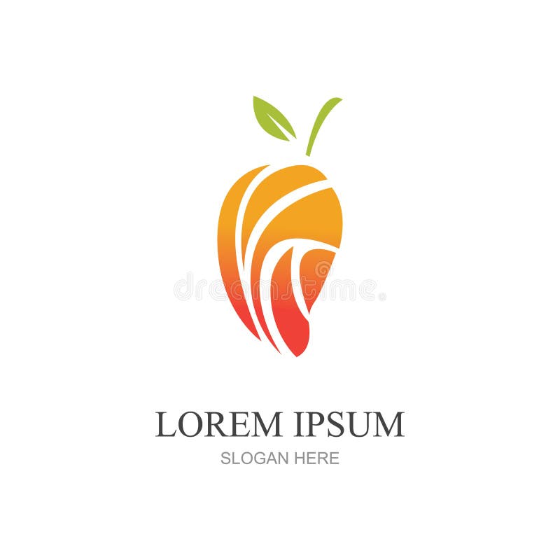 Mango Fruit Vector Illustration Logo Icon Stock Vector - Illustration ...