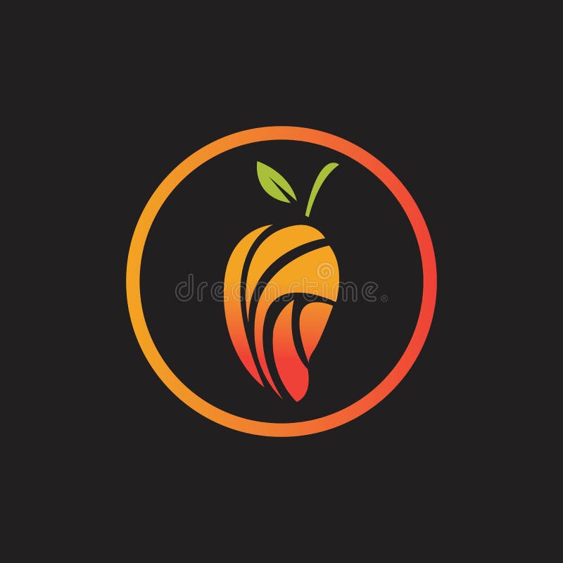 Illustration of Mango Sticky Rice in a Dark Plate Stock Vector ...