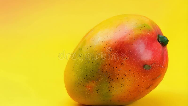 Mango Fruit on the Yellow Background Stock Video - Video of freshness ...