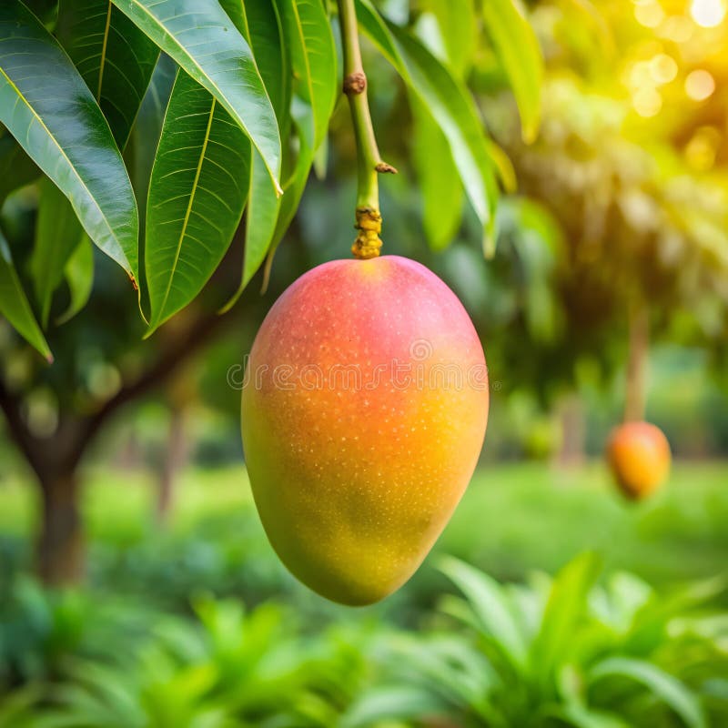 Mango in garden yummy stock illustration. Illustration of nonurban ...