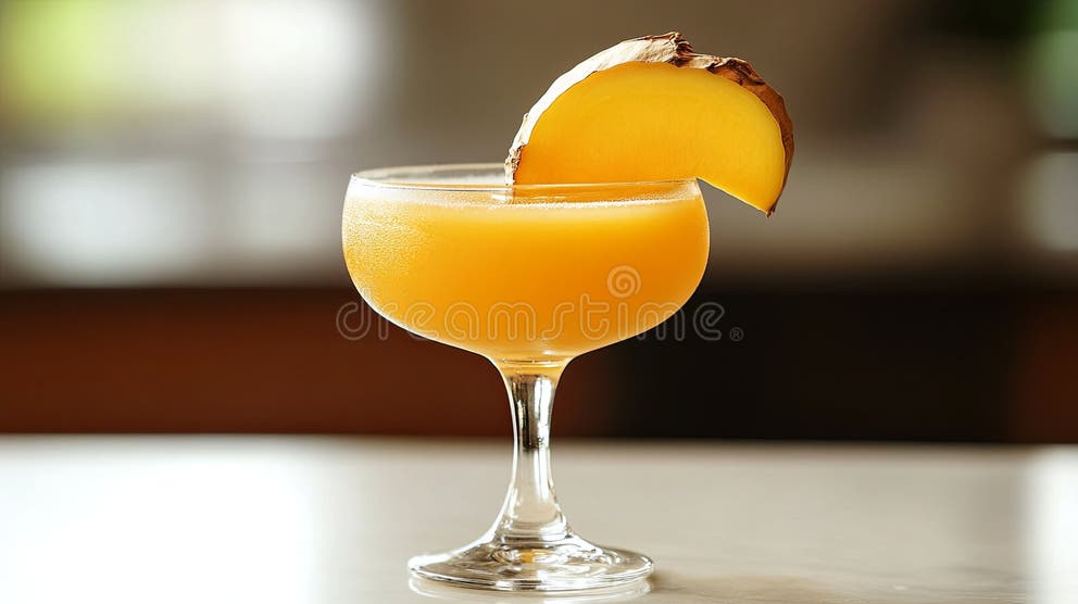 Mango Ginger Cocktail with Ginger Slice Garnish. Stock Photo - Image of ...
