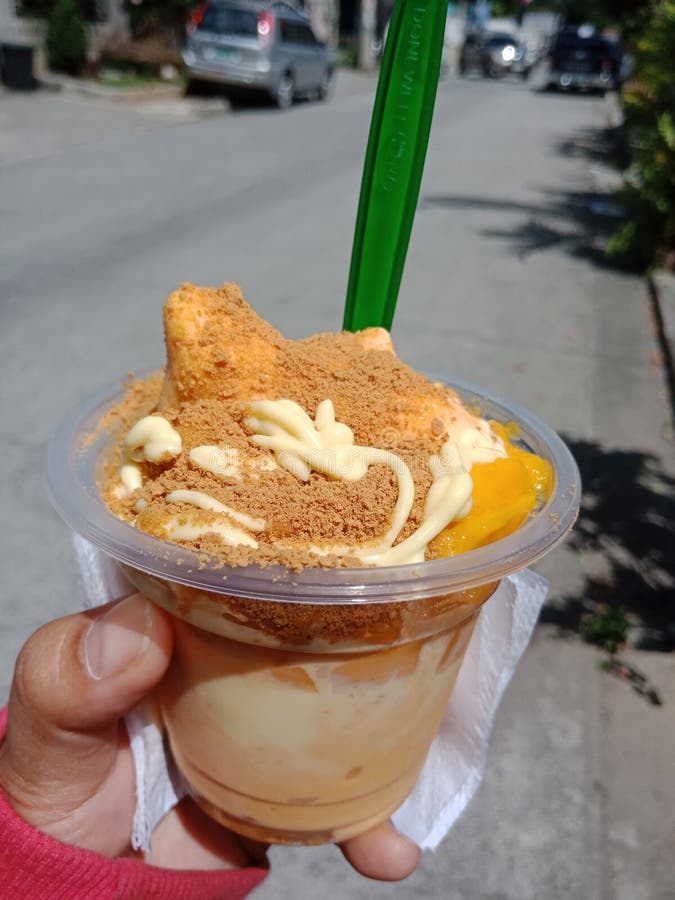 Mango graham for me stock photo. Image of food, icing - 181748086