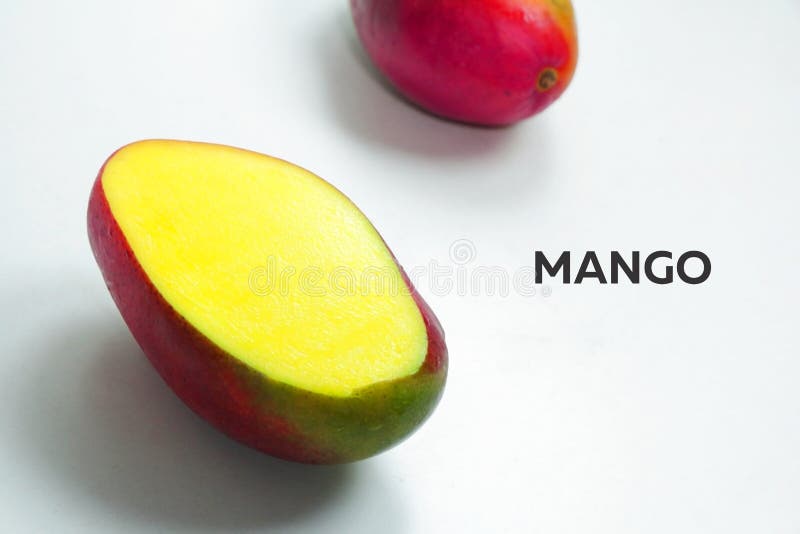 Mango Half Isolated On White Background. Tropical Fruit Stock Photo ...