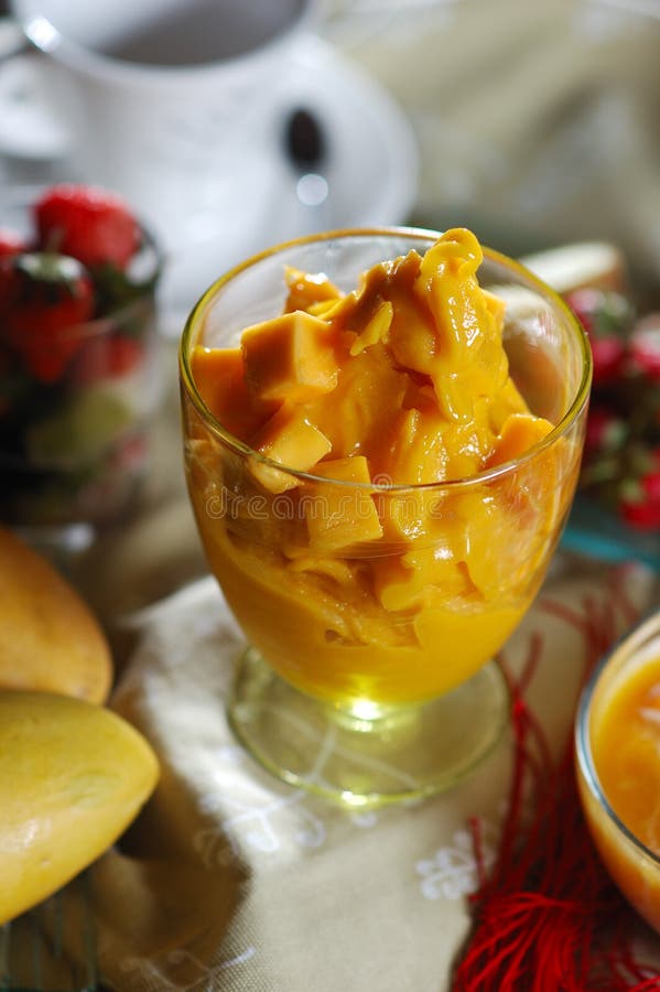 Mango ice cream stock image. Image of sweet, enticing - 4050911