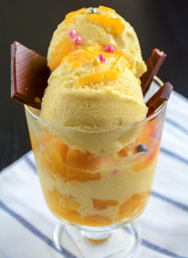 Mango Ice Cream stock photo. Image of background, frozen - 68611518