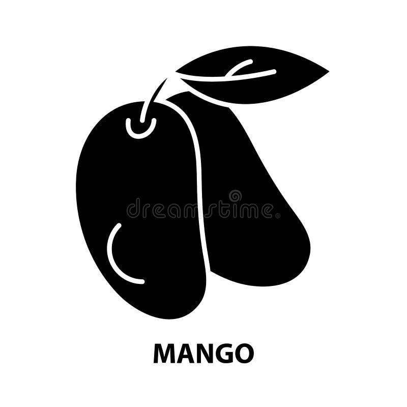 Mango Icon, Black Vector Sign with Editable Strokes, Concept ...