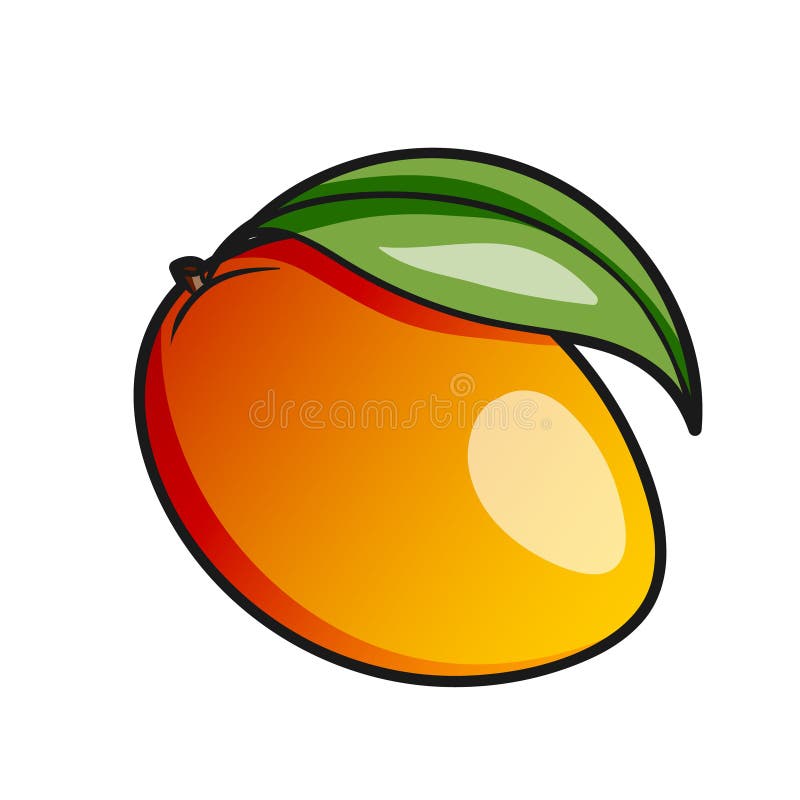 Mango Icon in Calligraphy Style Illustration Stock Vector ...
