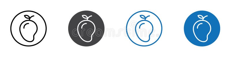 Mango Icon Flat Editable Icon Mark Set Stock Vector - Illustration of ...