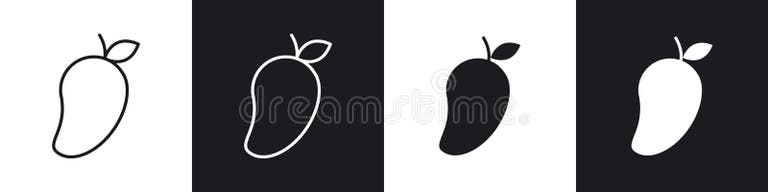 Mango icon stock vector. Illustration of white, juicy - 341335027