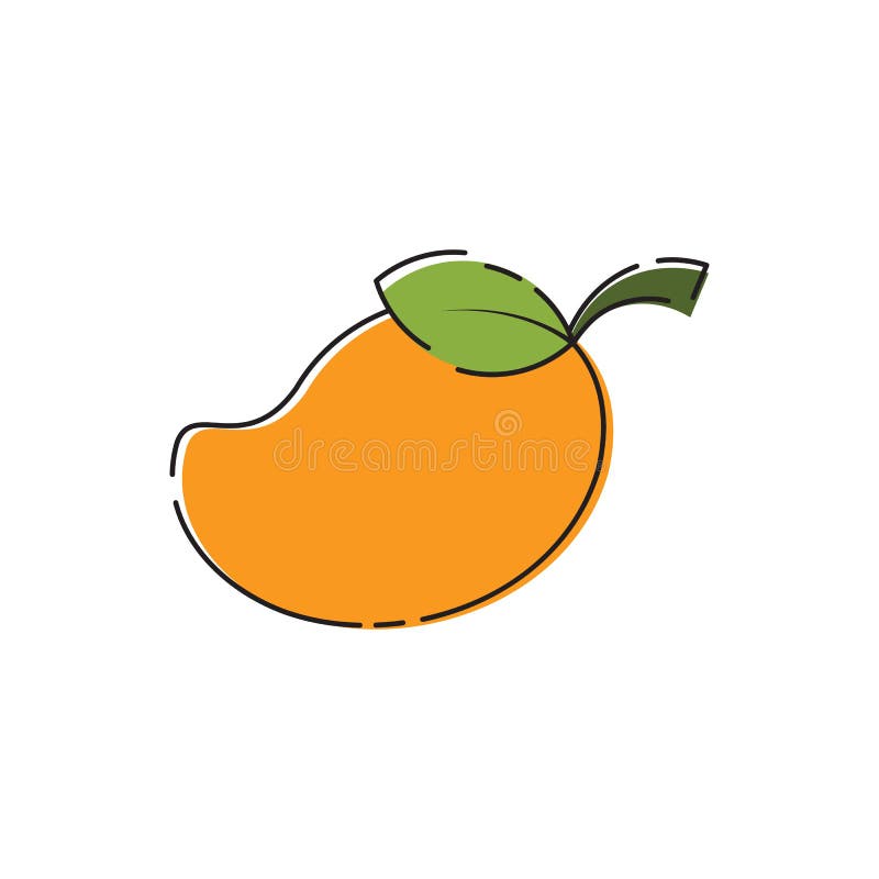 Mango Icon. Mango on White Background. Symbol Stock Illustration ...