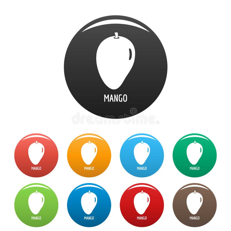 Mango Icons Set Color Vector Stock Vector - Illustration of summer ...