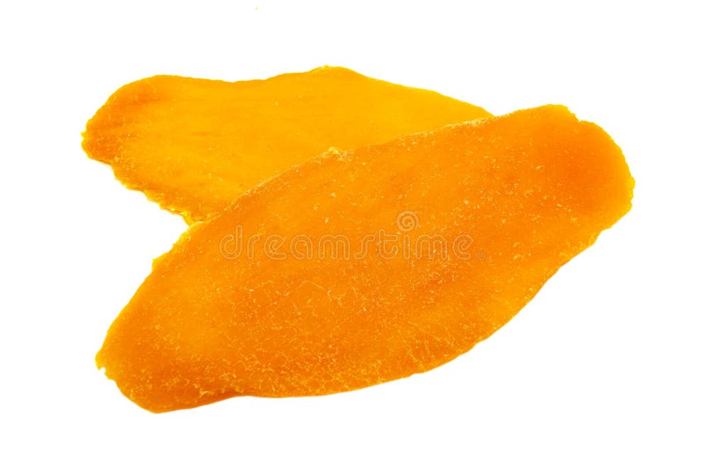 Mango Isolate. Pieces of Dried Mango on a White Background Close-up ...