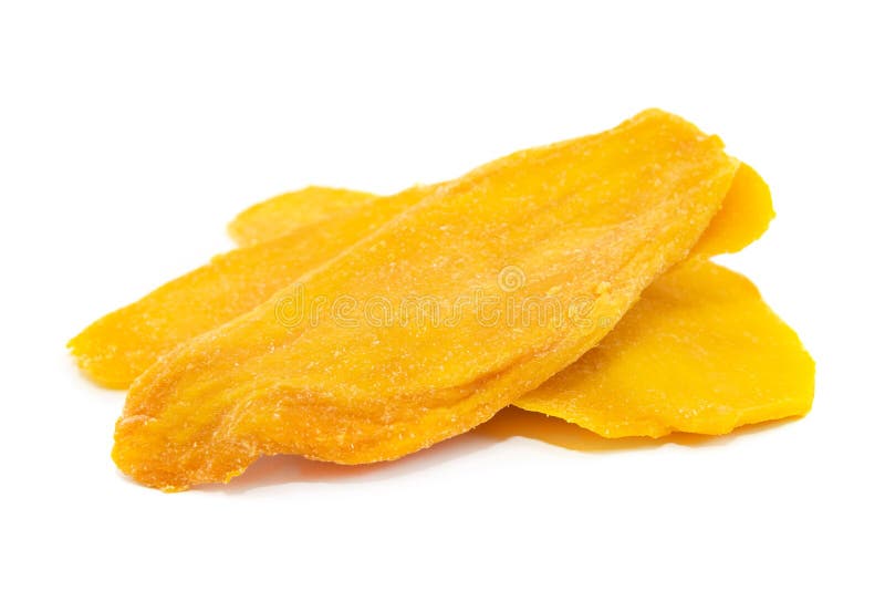Mango Isolate. Pieces of Dried Mango on a White Background Close-up ...