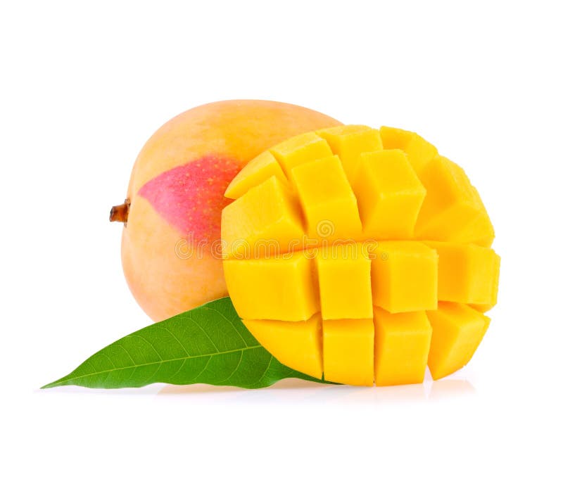 Mango Isolated on White Background Stock Image - Image of object, green ...