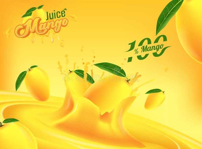 Mango Juice Advertising Banner Ads Vector Template Design Stock Vector ...