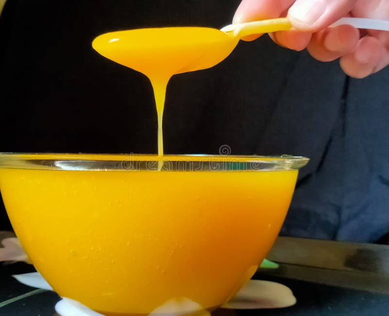 Mango Juice in a Bowl. Mango Pulp Close Up View. Aamras in a Bowl ...