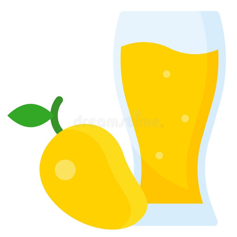 Mango Juice Icon, Beverage Flat Vector Illustration Stock Vector ...