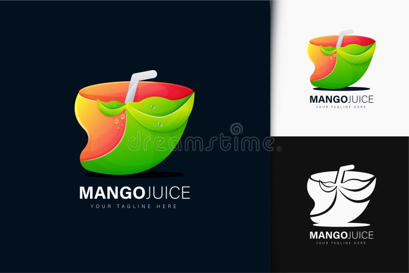Mango Juice Logo Design with Gradient Stock Vector - Illustration of ...